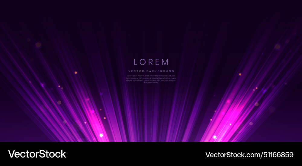 Abstract elegant purple light lines on dark Vector Image