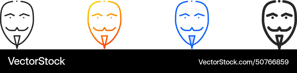 Anonymous iconthin linear gradient blue stroke Vector Image