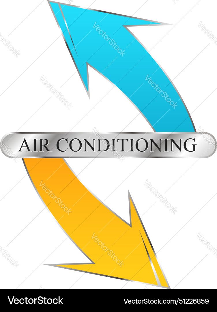 Blue and red arrow air conditioning unique symbol Vector Image