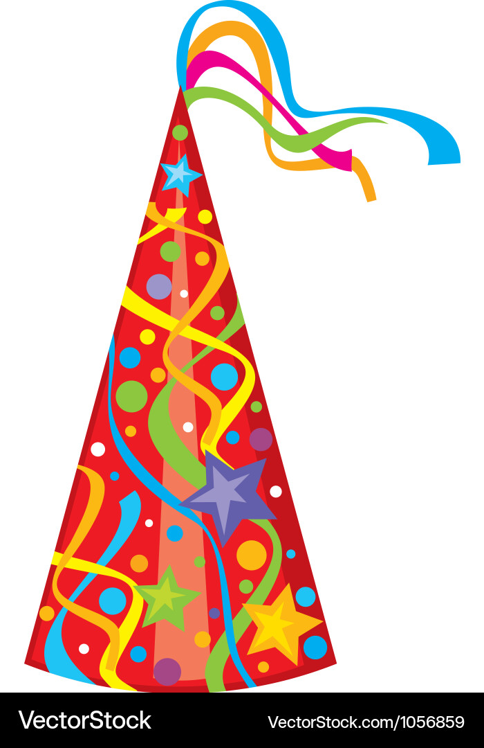 Colorful Party Hat Royalty Free Vector Image - VectorStock