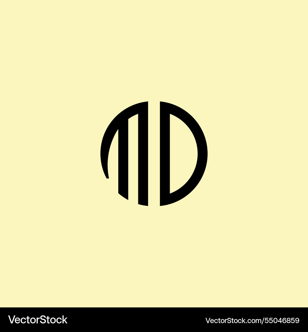 Creative rounded initial letters md logo Vector Image