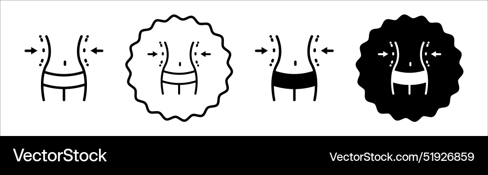 Fat and slim figure icon logo set Royalty Free Vector Image