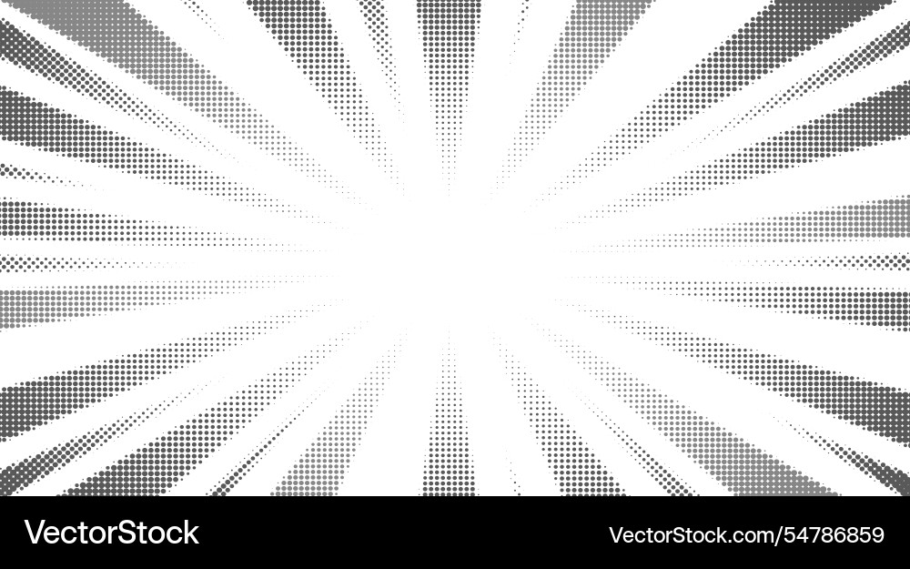 Halftone sun rays pattern Royalty Free Vector Image