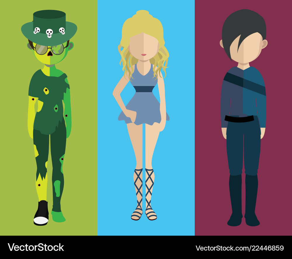 People avatar with full body and torso variations Vector Image