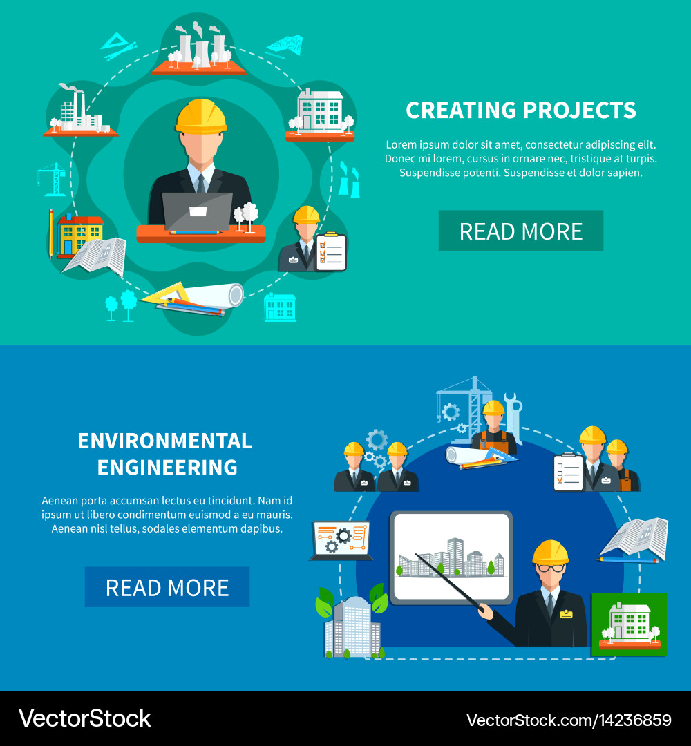 Project development horizontal banners Royalty Free Vector