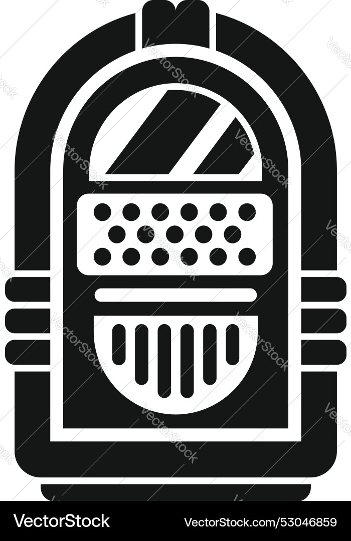 Vintage jukebox playing music icon representing Vector Image