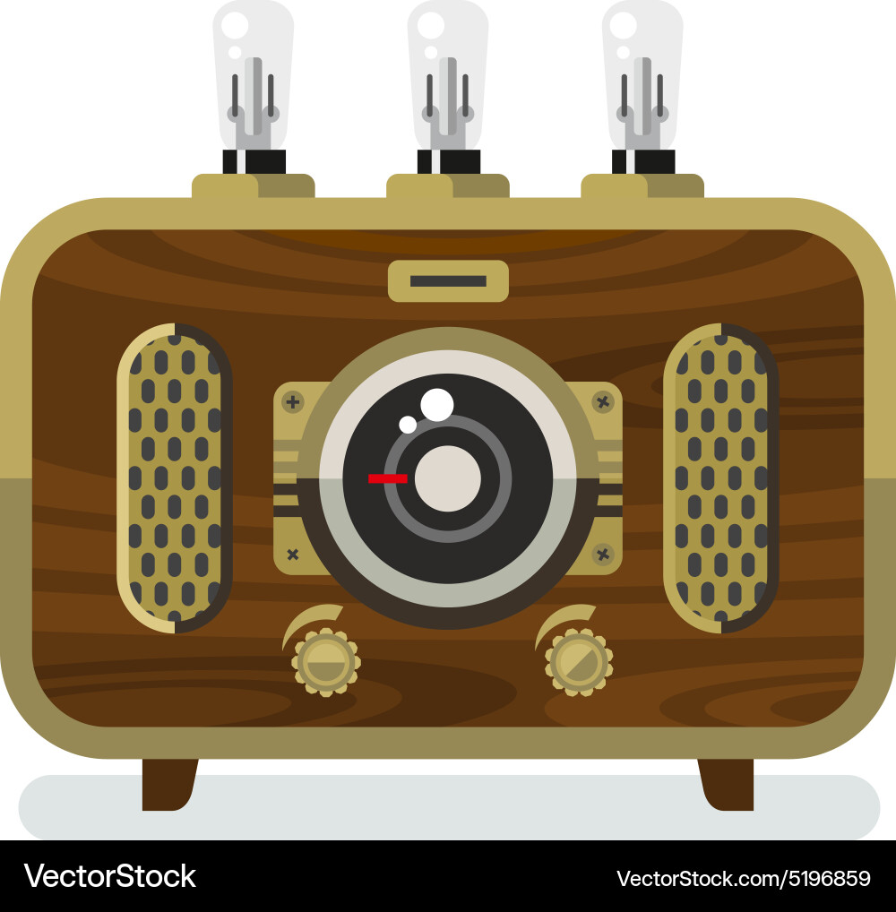 Vintage radios in flat style Royalty Free Vector Image