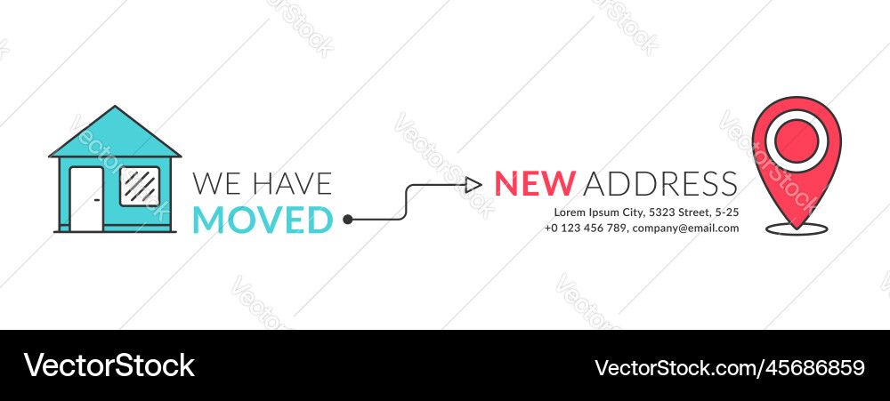 We have moved Royalty Free Vector Image - VectorStock