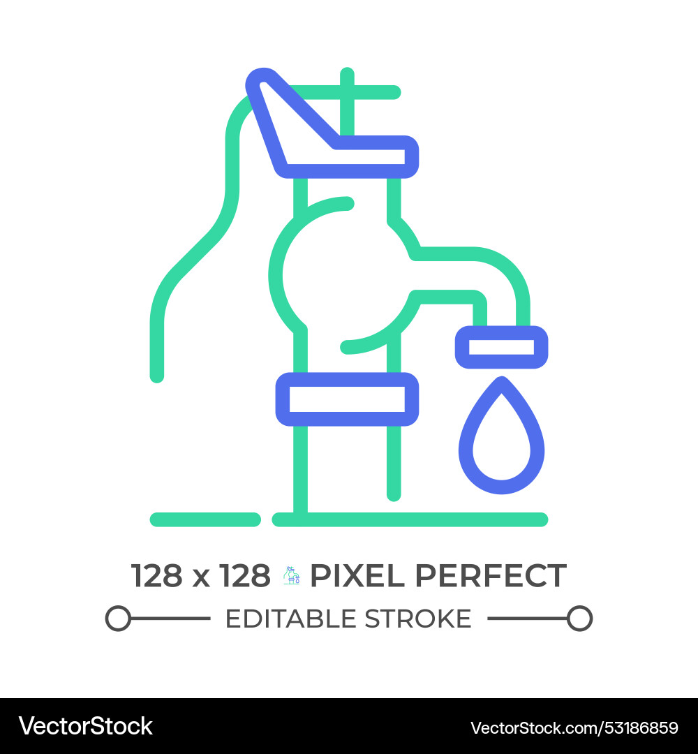 Well pump two color line icon Royalty Free Vector Image