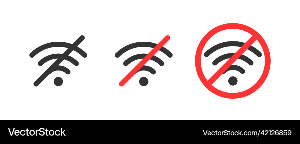 Wifi-Symbol offline Symbol kein Internet Vektorbild