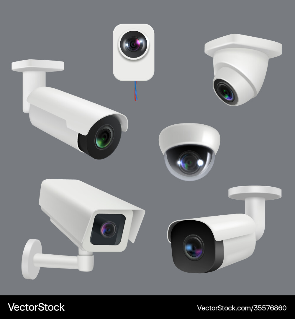 Cctv systems security cameras house electronic Vector Image
