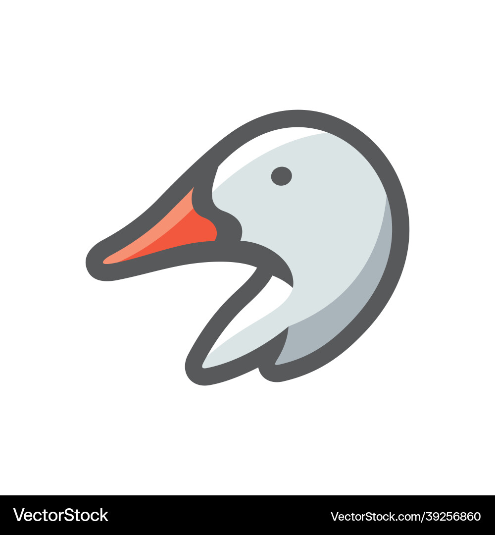 Duck white head icon cartoon Royalty Free Vector Image