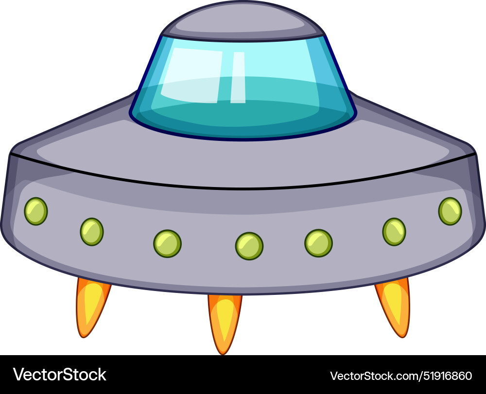 Fantasy ufo ship cartoon Royalty Free Vector Image
