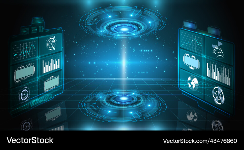 Futuristic hud background sci fi circle and cyber Vector Image