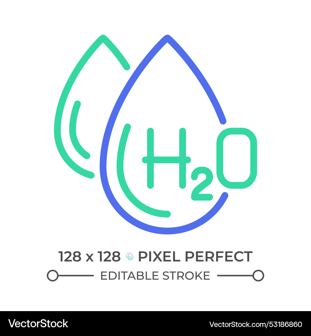 H2o two color line icon Royalty Free Vector Image
