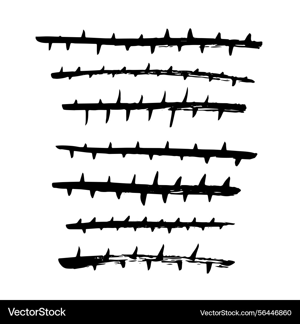 Hand-drawn ink strokes resembling thorn branches Vector Image