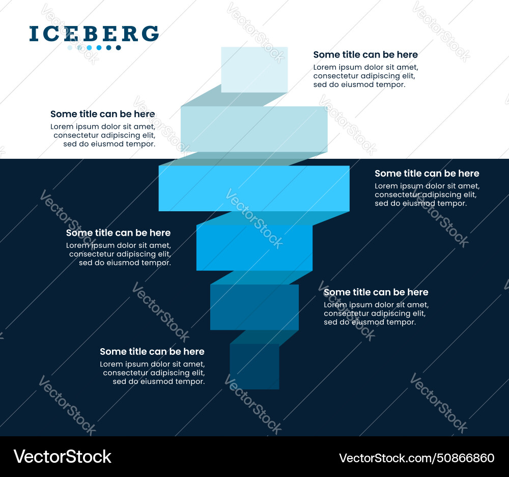 Infographic template abstract origami iceberg Vector Image
