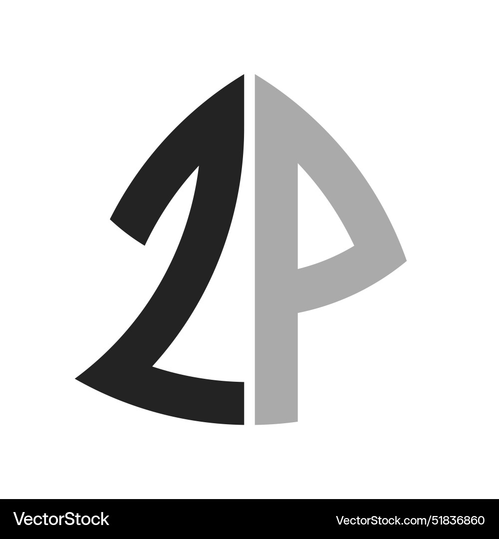 Modern creative zp logo design letter icon Vector Image