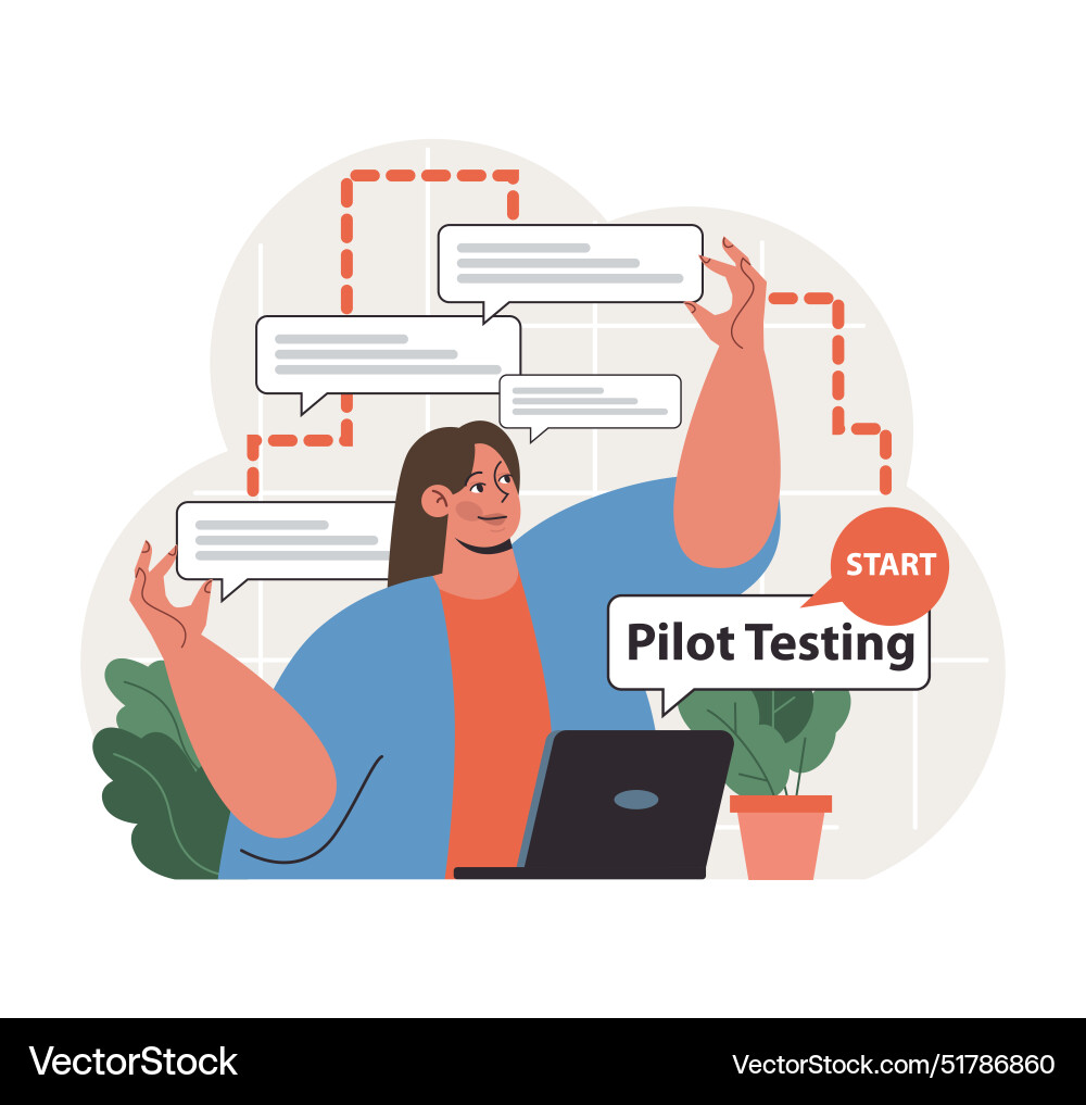 Public opinion polling female character Royalty Free Vector