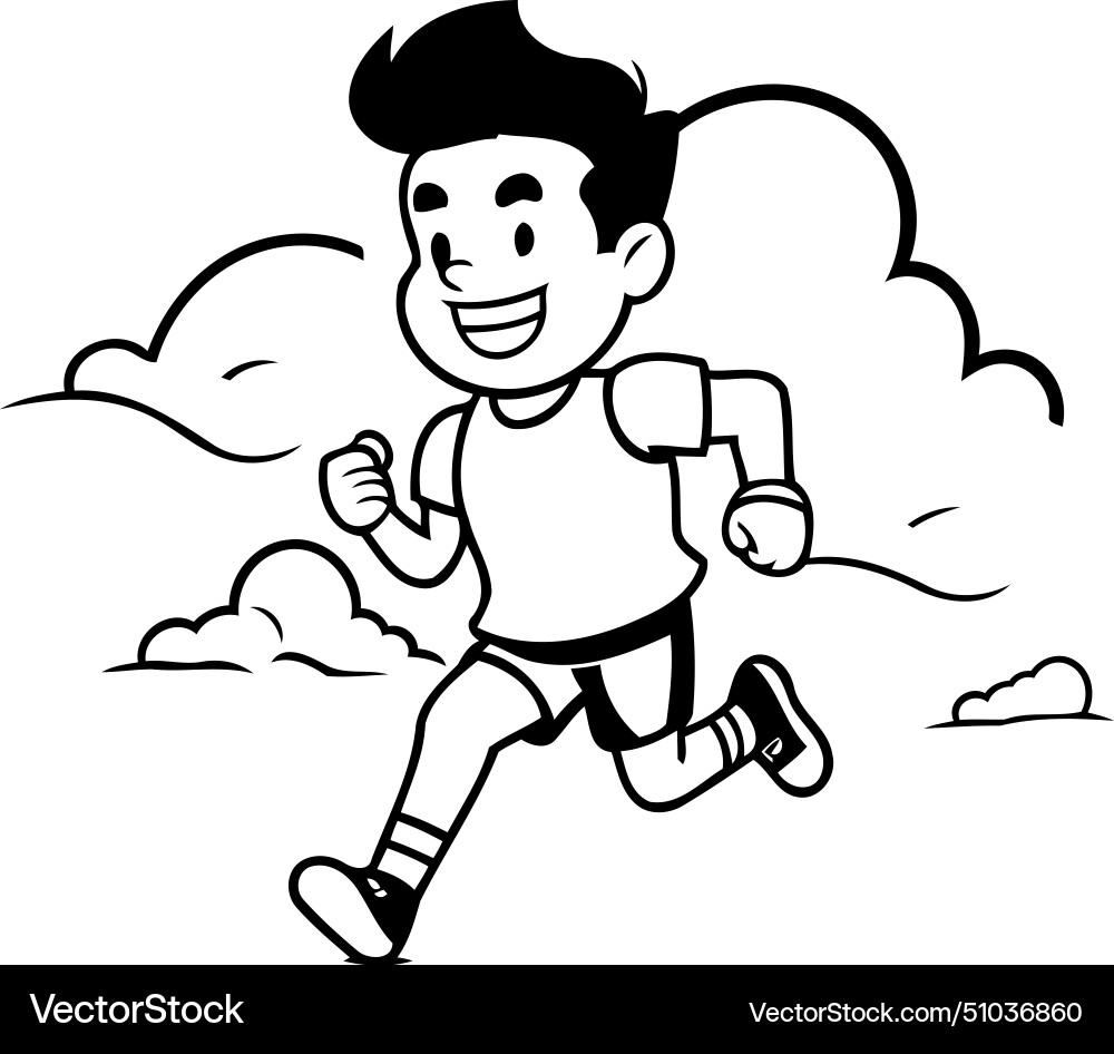 Running man on a white background cartoon style Vector Image