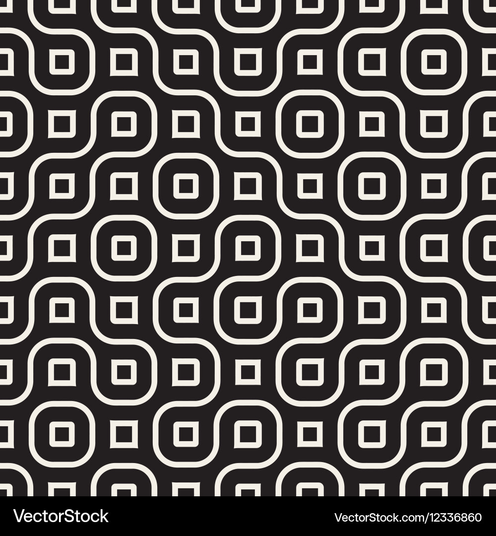 Seamless rounded wavy lines irregular Royalty Free Vector