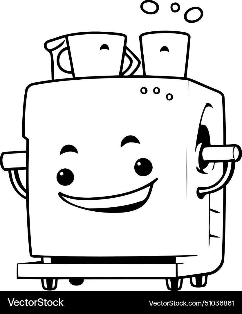 A toaster cartoon character mascot design Vector Image