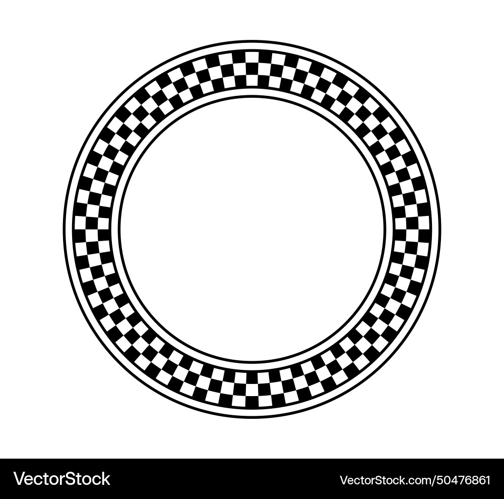 Checkered circle frame Royalty Free Vector Image