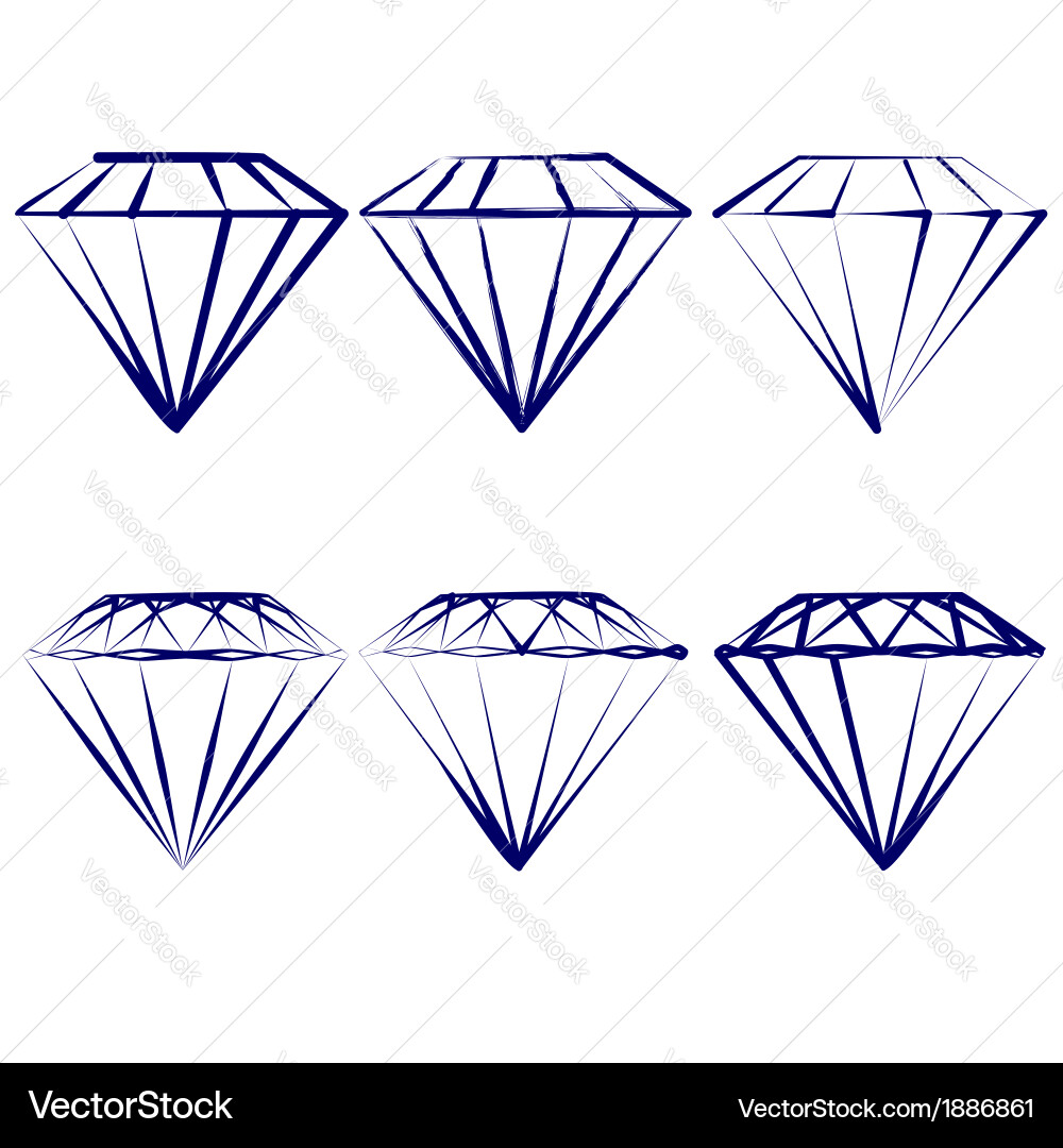 Diamond symbols set Royalty Free Vector Image - VectorStock