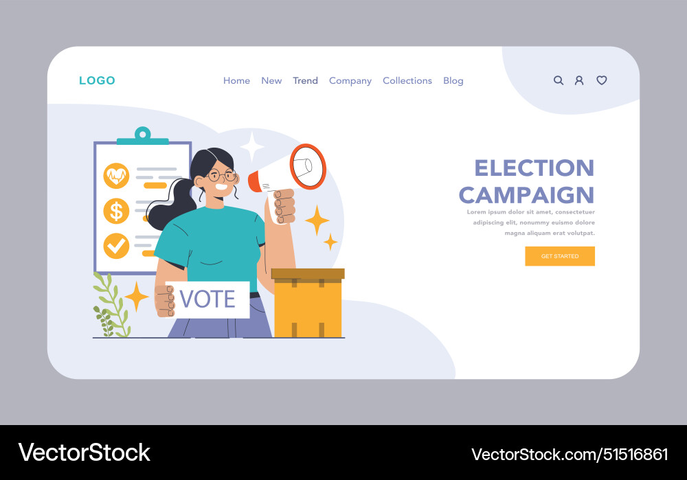 Election web or landing democratic procedure Vector Image