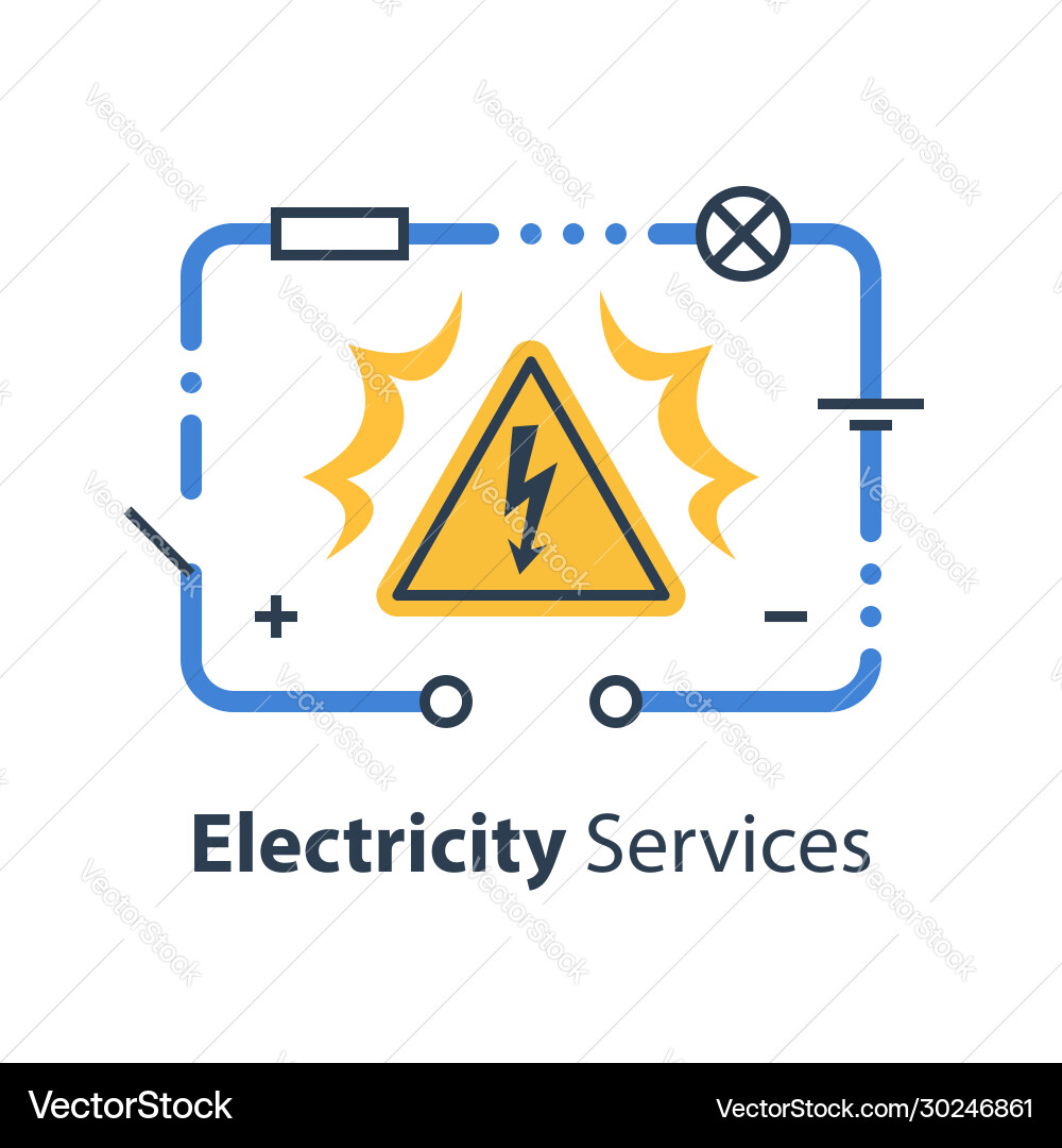 Electricity circuit and high voltage sign Vector Image