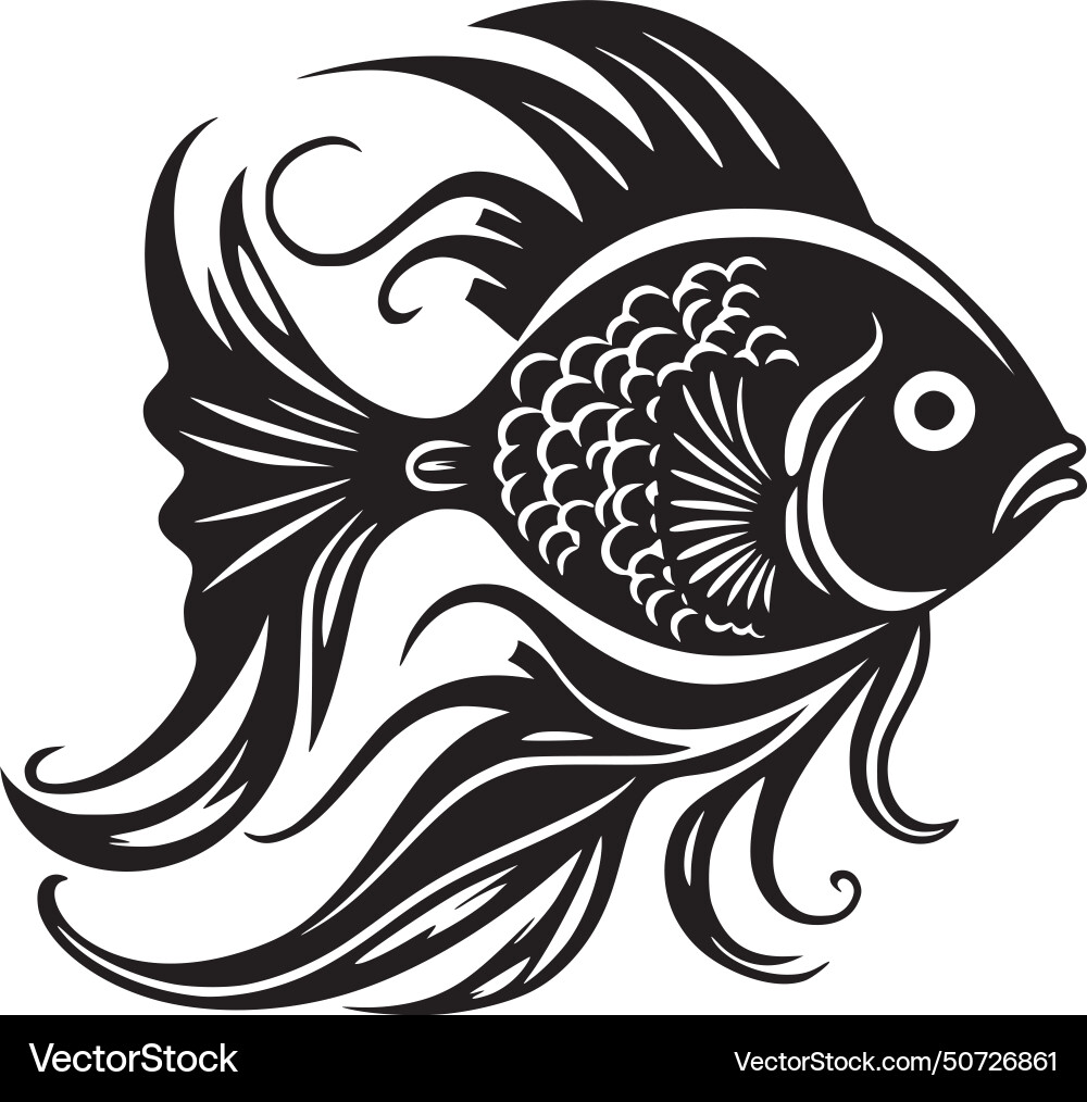 Fish - black and white Royalty Free Vector Image