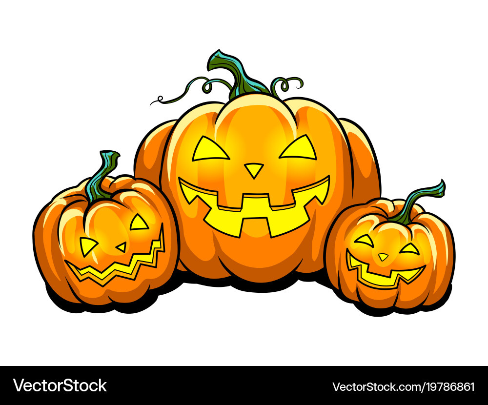 Halloween pumpkin pop art Royalty Free Vector Image