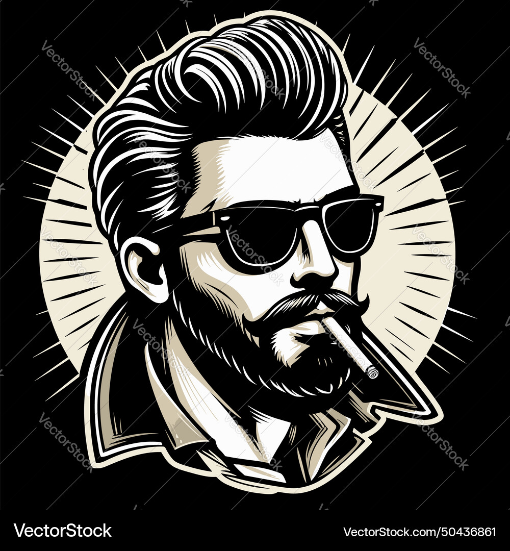 Hipster cool guy Royalty Free Vector Image - VectorStock