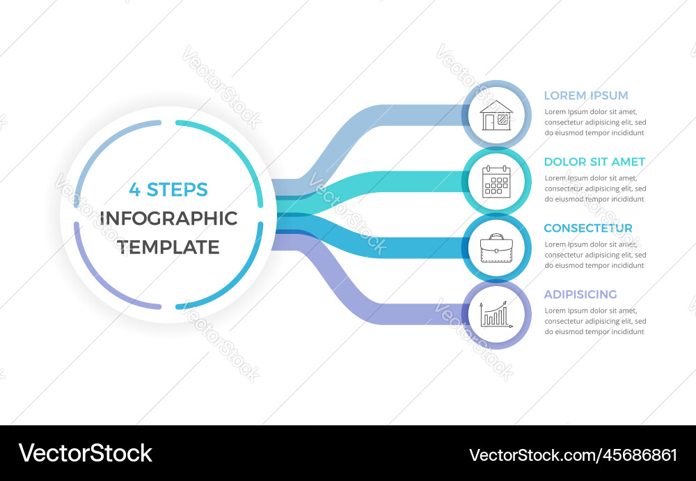 Infographic template with 4 steps Royalty Free Vector Image
