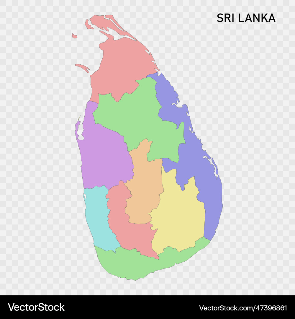 Isolated colored map of sri lanka Royalty Free Vector Image