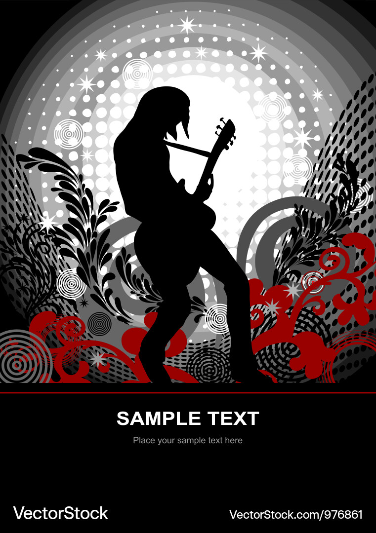 Music Performance Template - Guitarist Royalty Free Vector