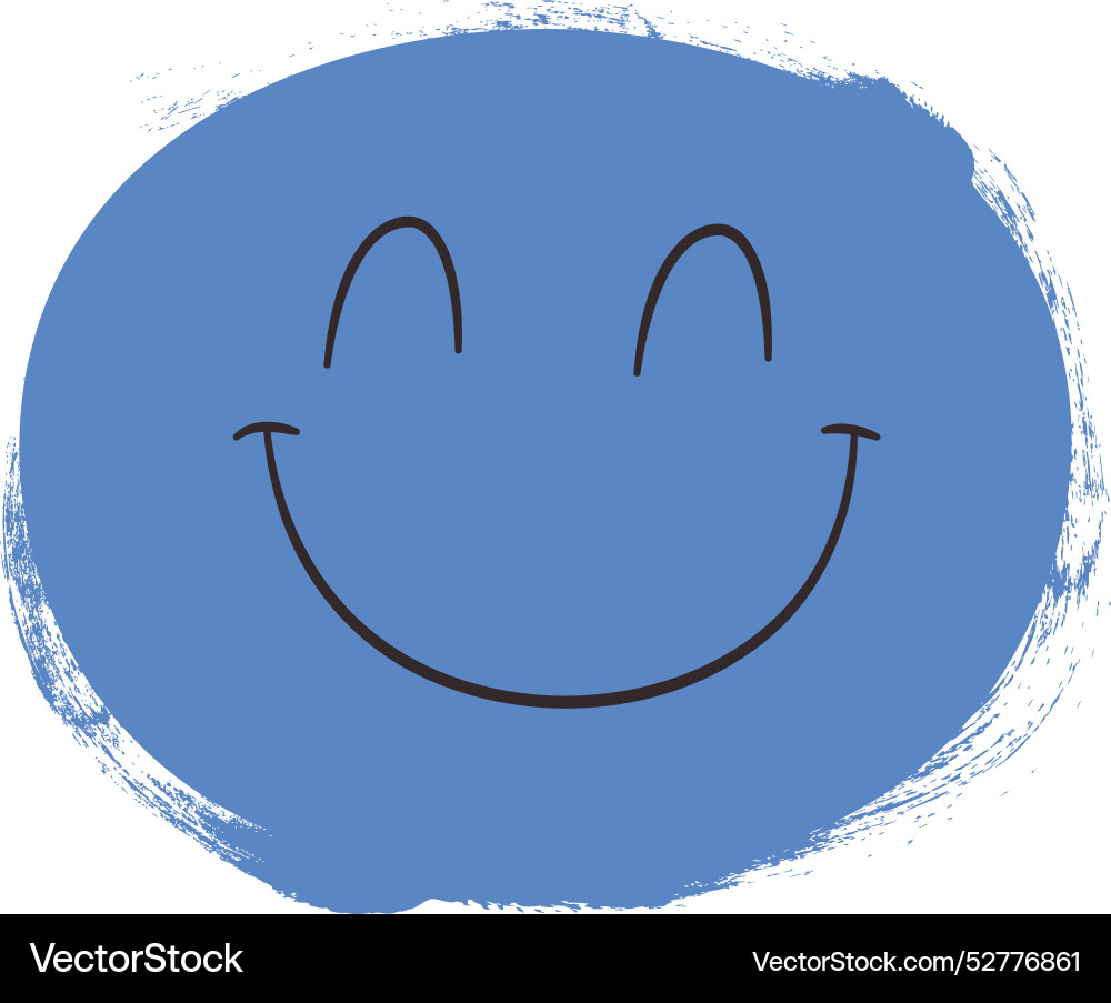 Smiley face circle doodle Royalty Free Vector Image