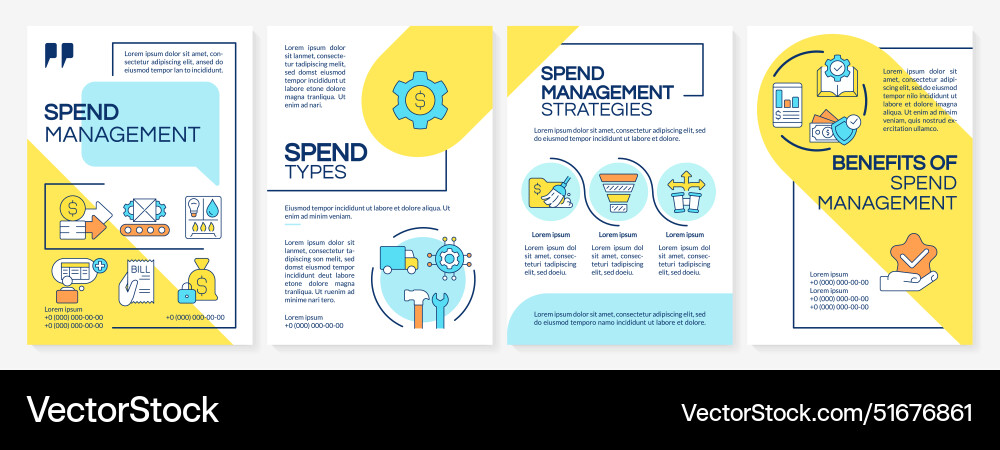Spend management strategies blue and yellow Vector Image