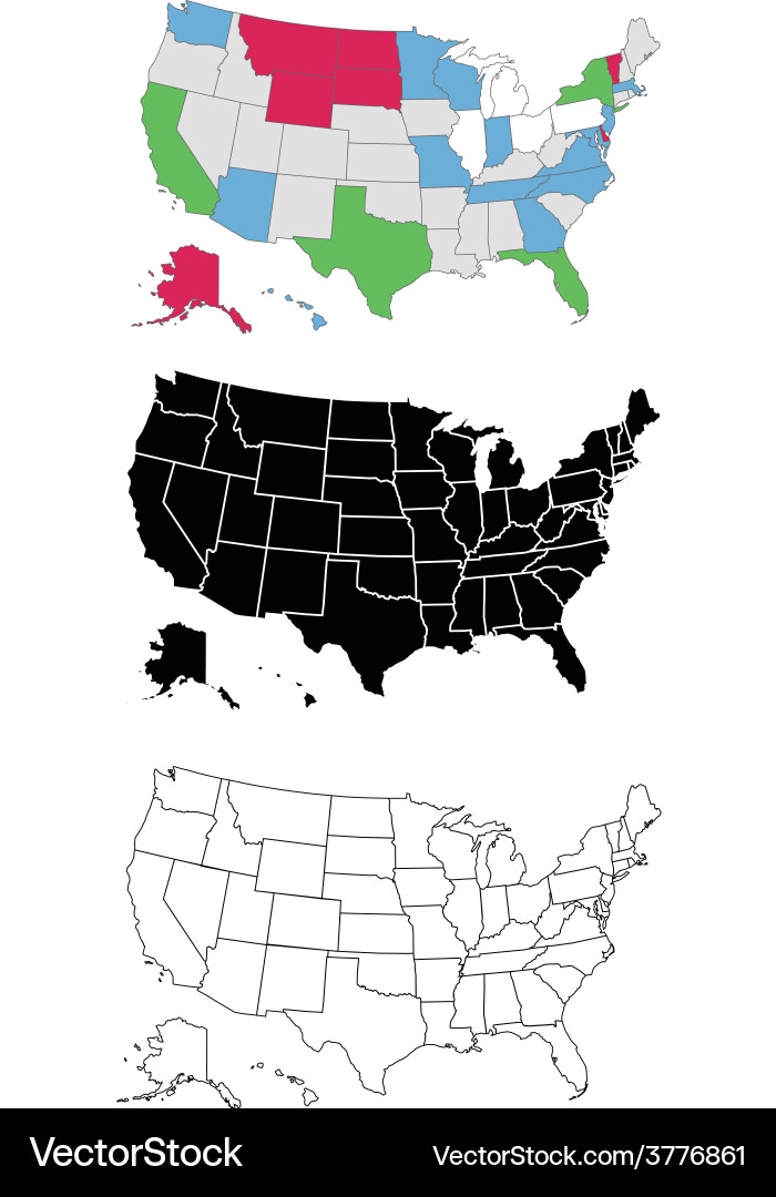 United States State Map Royalty Free Vector Image