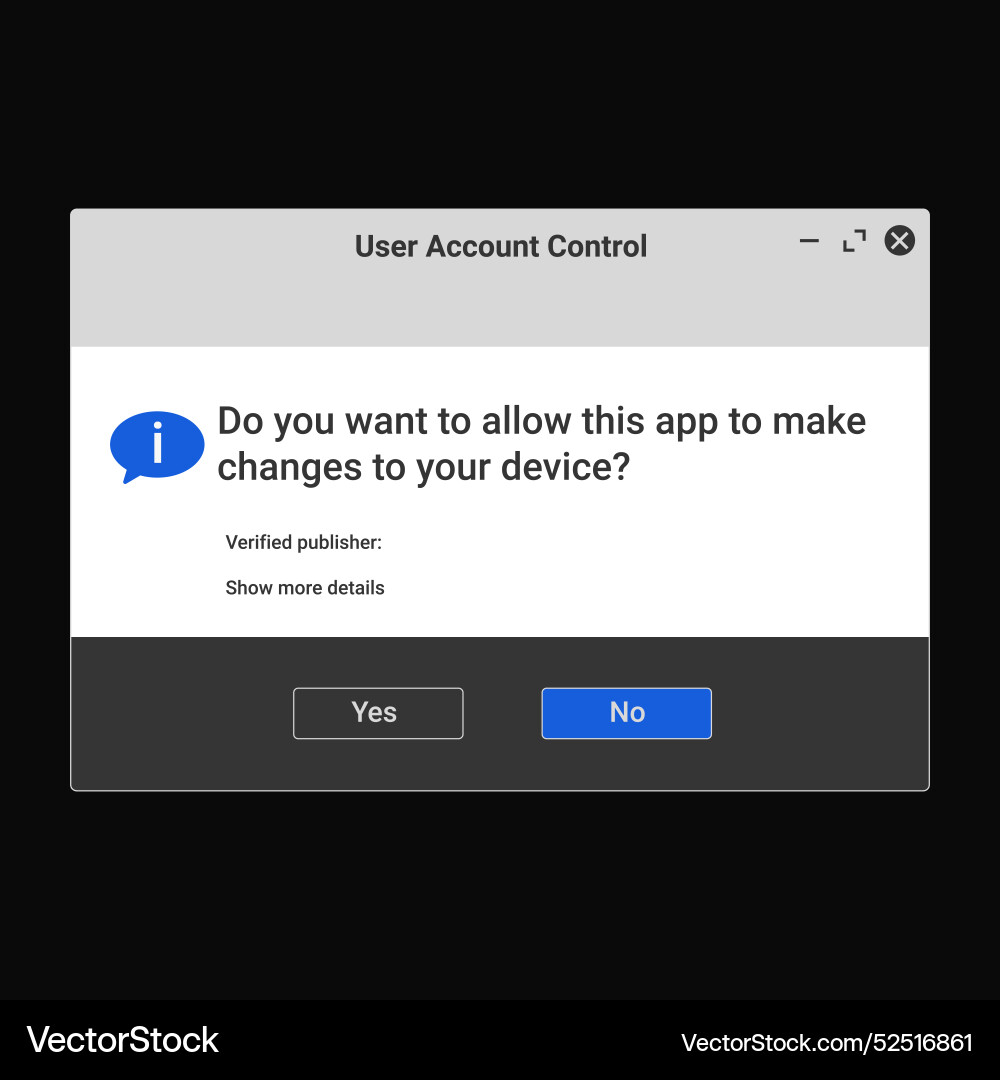 User account control permission to install Vector Image