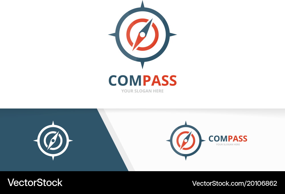 Compass logo combination navigation symbol Vector Image