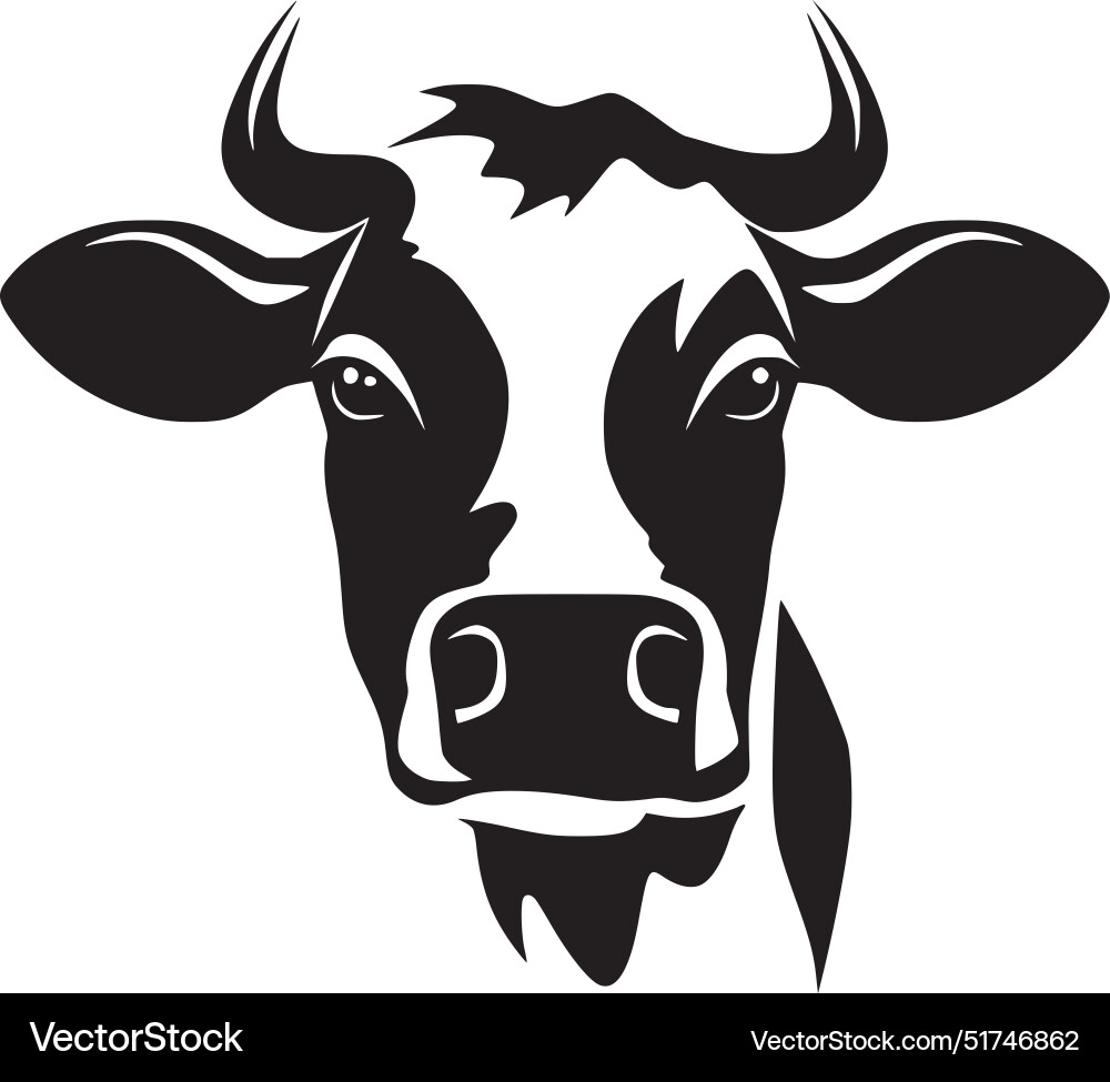 Cow - black and white Royalty Free Vector Image