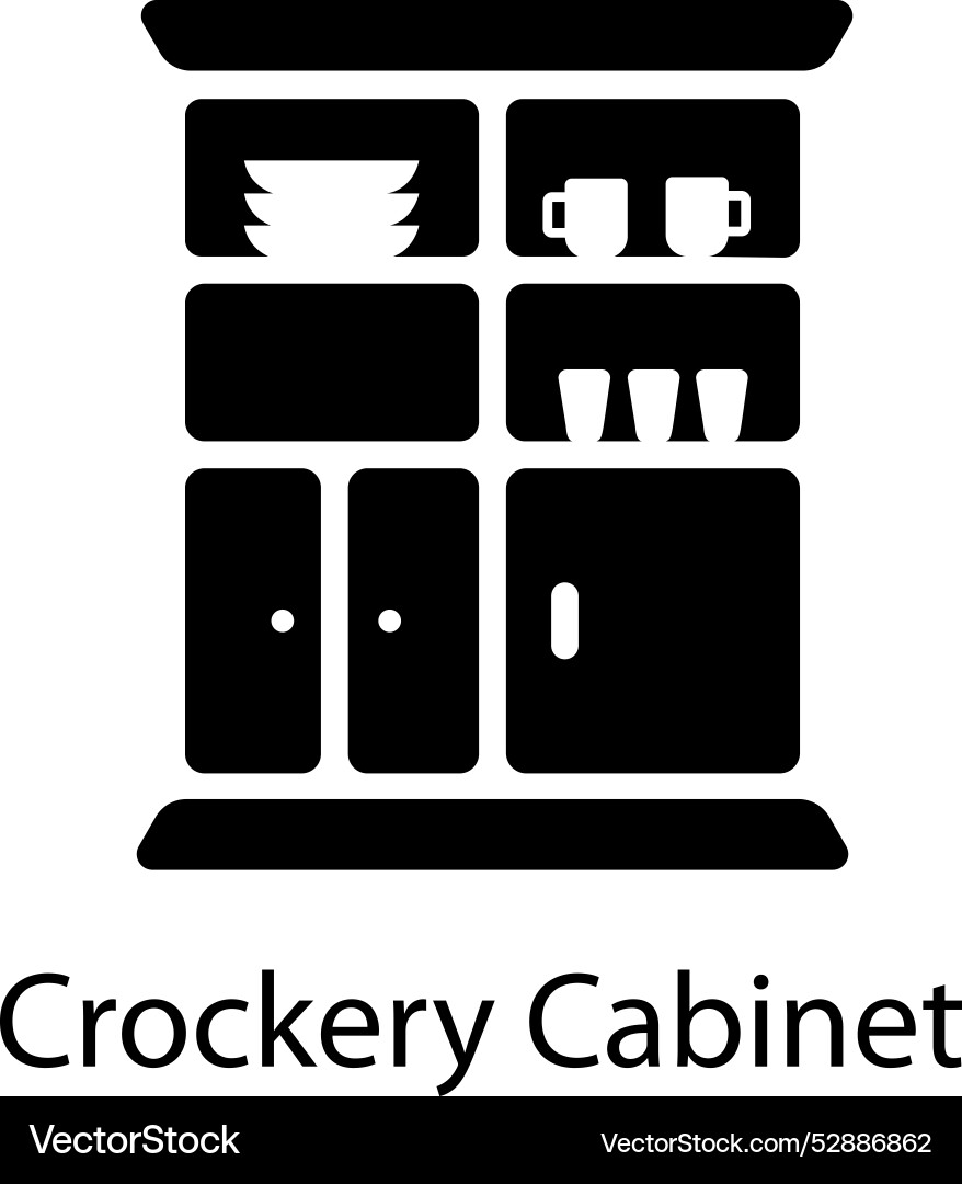 Crockery cabinet Royalty Free Vector Image - VectorStock