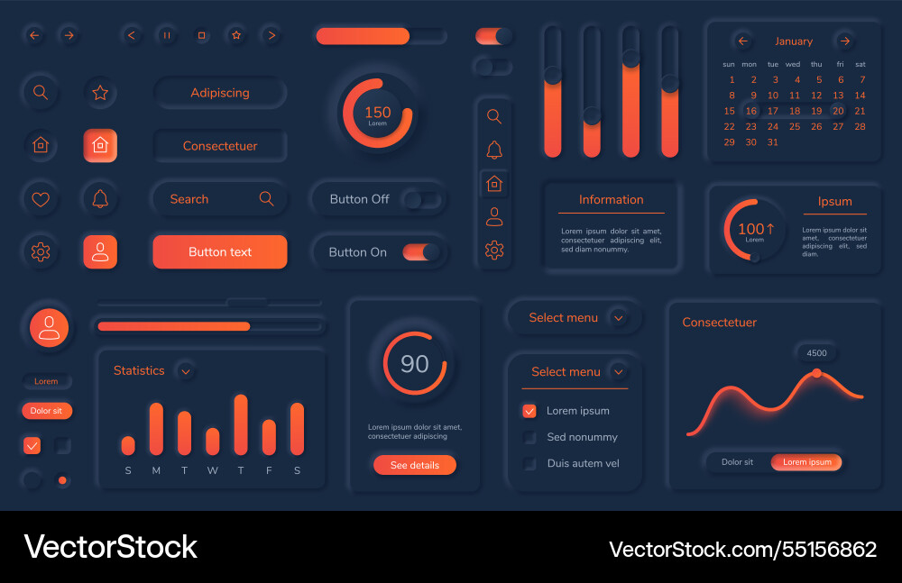 Neumorphic Vector Images (over 12,000)