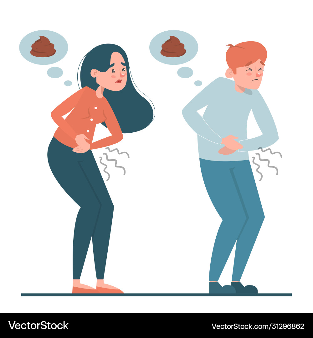 Man and Woman Suffering from Diarrhea Royalty Free Vector