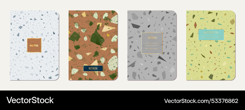 Note book cover design terrazzo abstract Vector Image