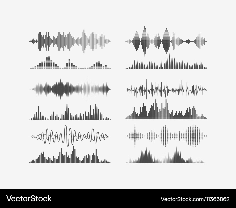 Radio frequency digital waves forms Royalty Free Vector