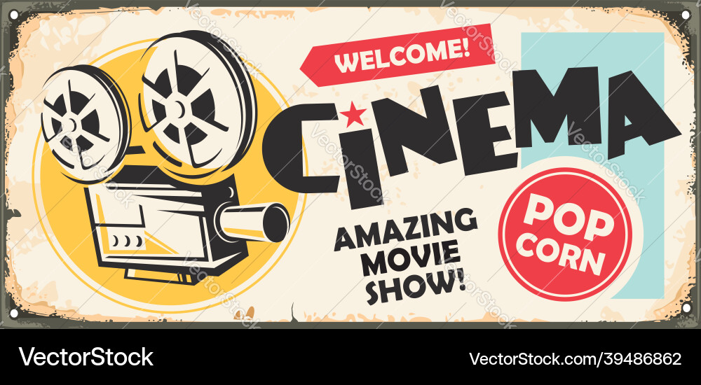 Retro cinema ad Royalty Free Vector Image - VectorStock