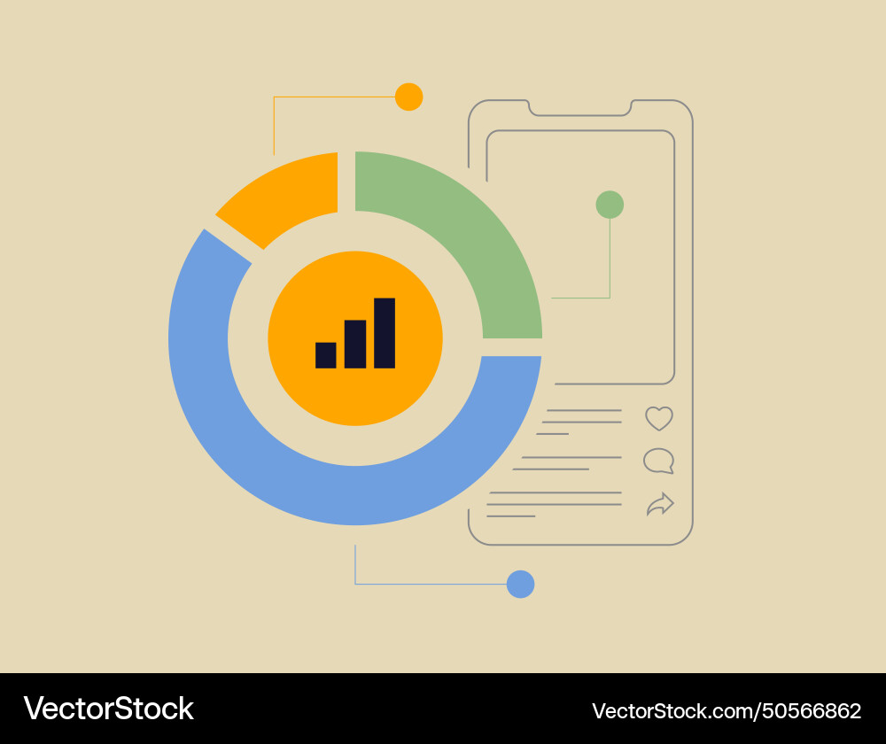 Social media insights analytics audience Vector Image