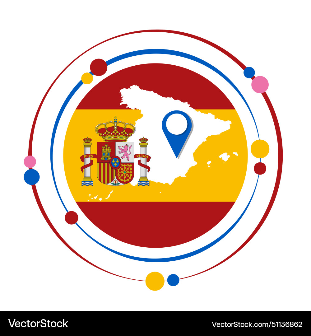 Spain pin icon Royalty Free Vector Image - VectorStock